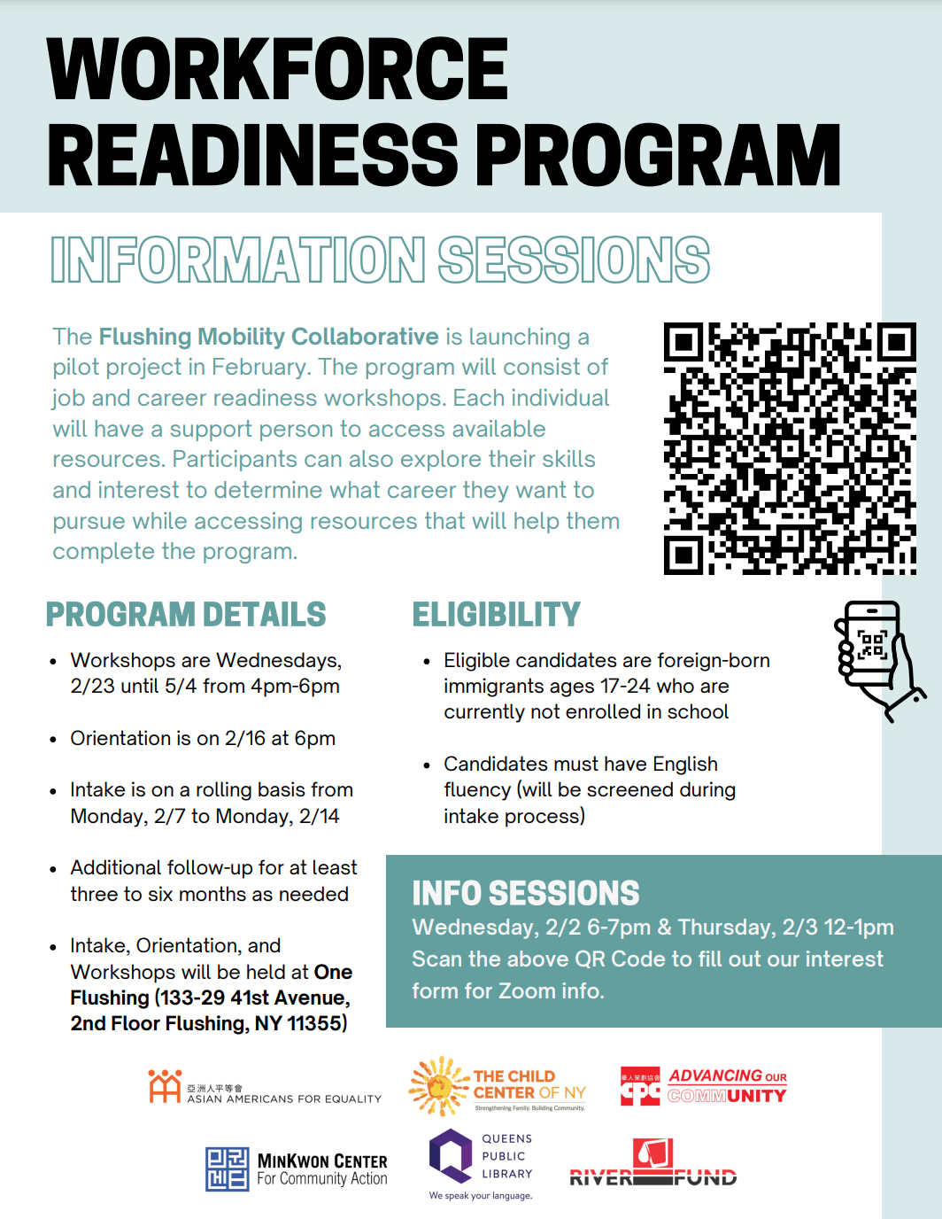 Flushing Mobility Collaborative Launches The "Workforce Readiness Program" | Chinese-American ...